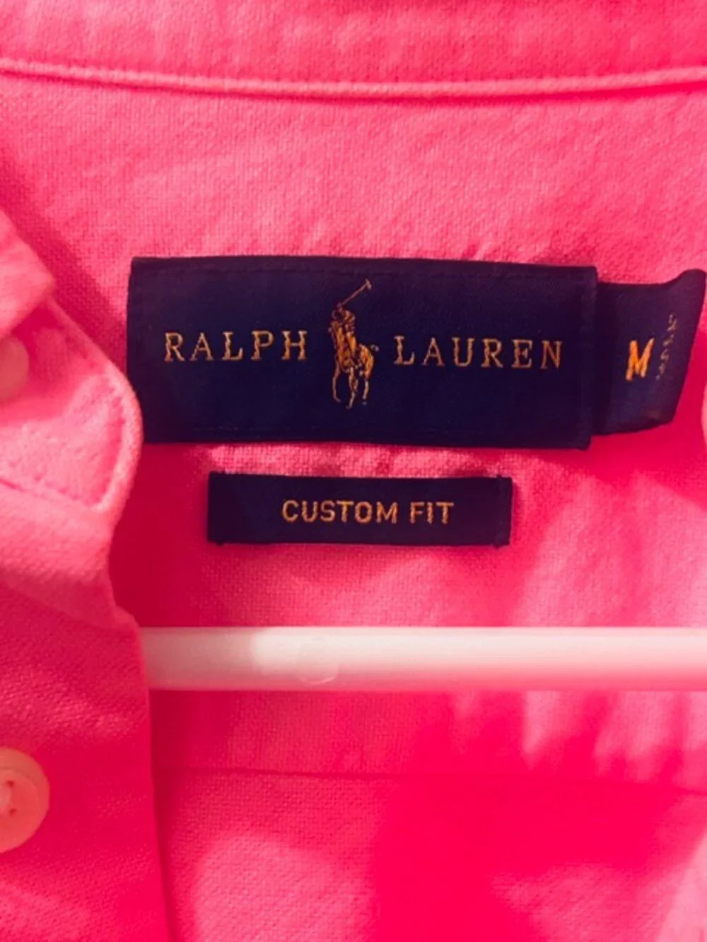 Ralph Lauren | Tops | Ralph Lauren Womens Custom Fit Neon Pink Sky Blue ...